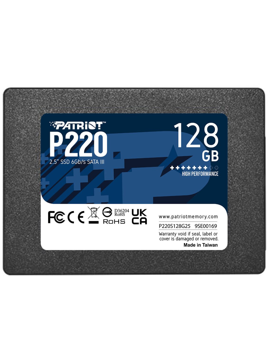 Накопитель SSD Patriot P220 P220S128G25 128 ГБ, 2.5", SATA III, SATA 550 МБ/с