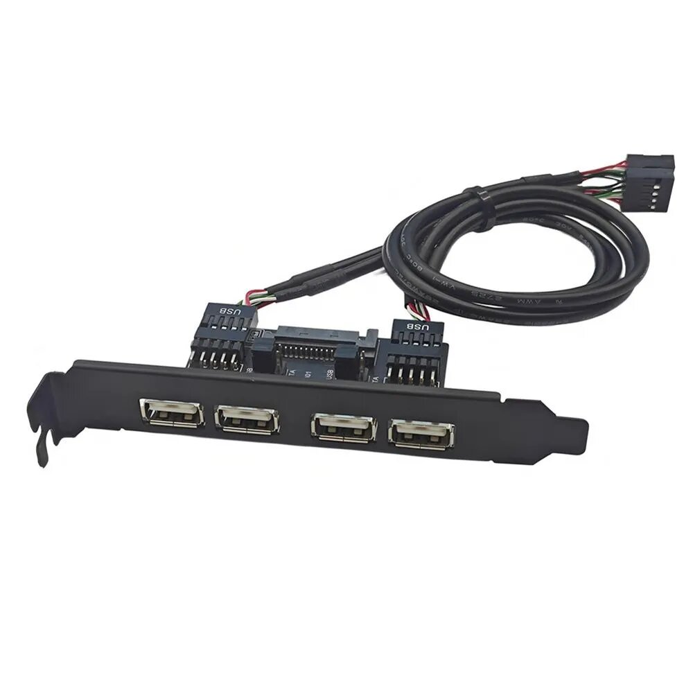 Плата Расширения PCIE USB С Двумя 9-Контактными Разъемами На 4 Порта 2.0