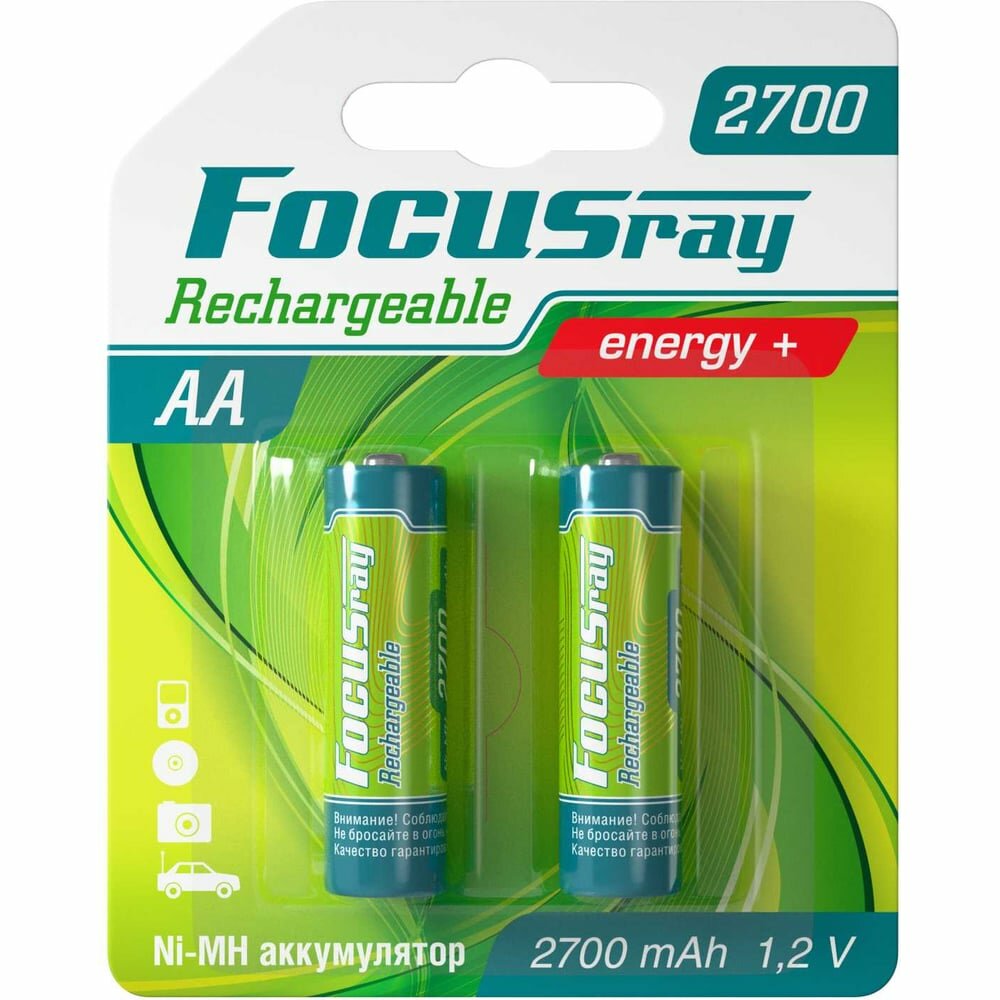 Аккумулятор Focusray 2700 mAH AA 2шт 625846 — фото 1