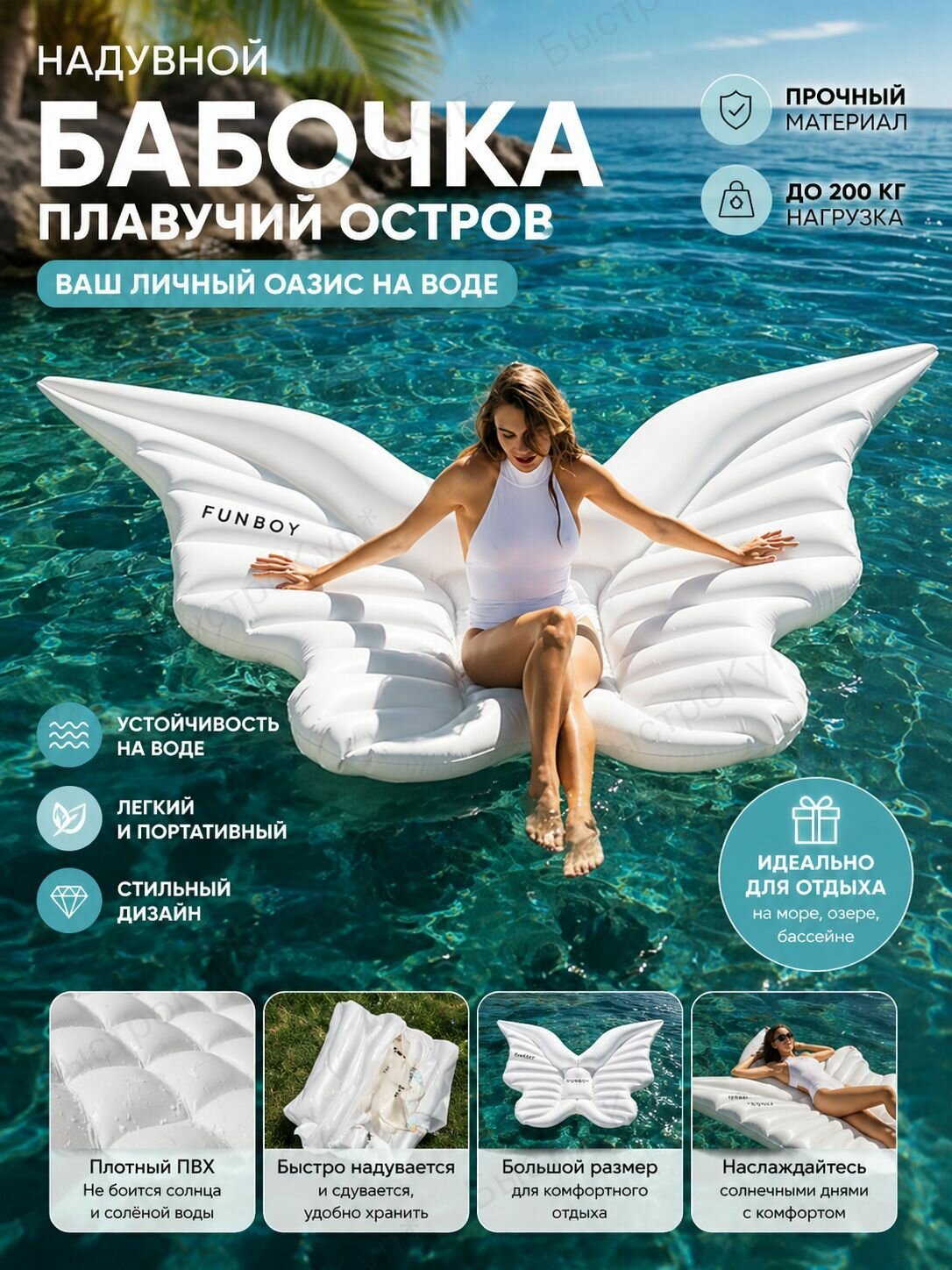 Матрас надувной 205х140 см