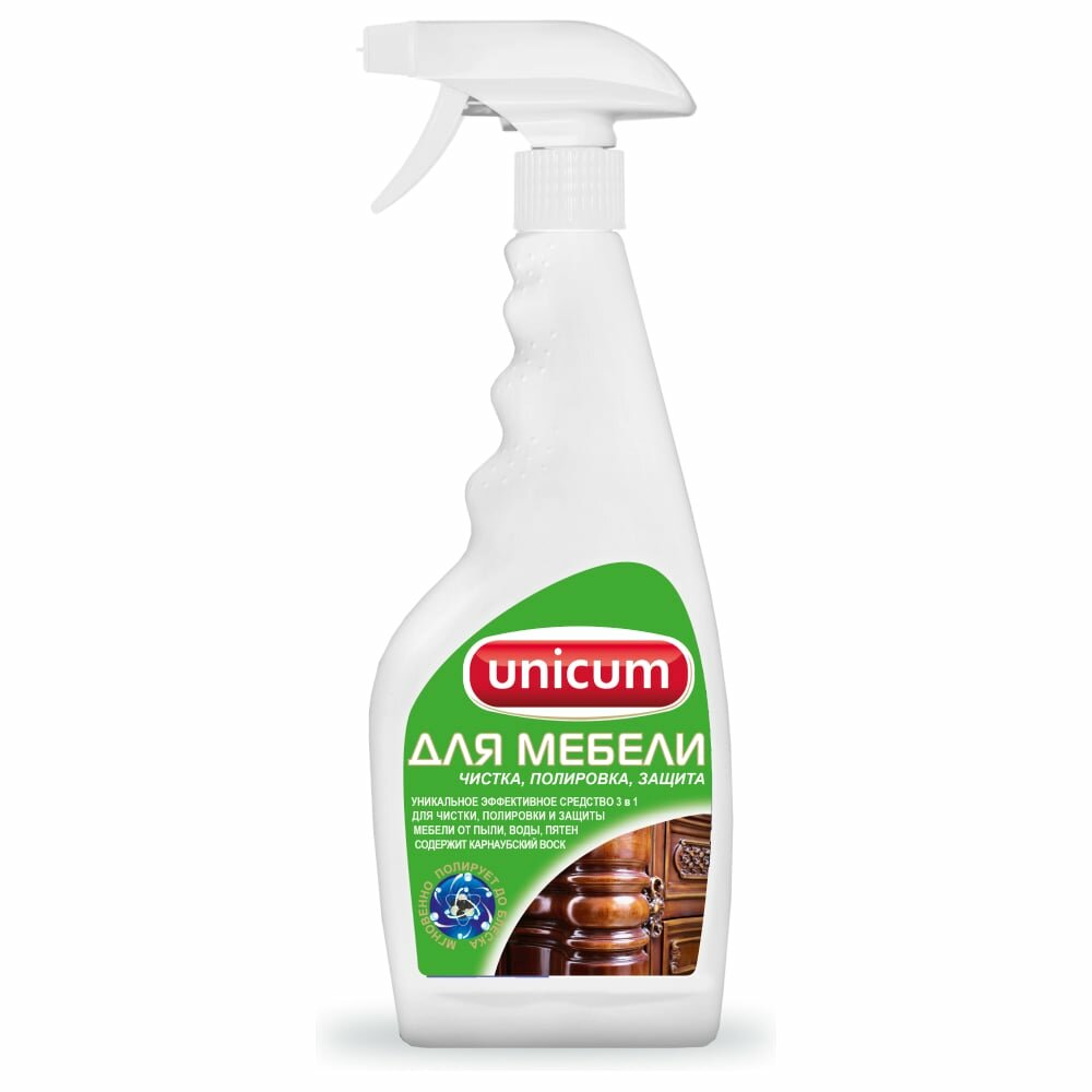 Средство для полировки и ухода за мебелью UNICUM 3 в 1, 0.5 л 300308/6