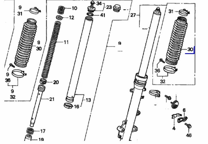 Гофра пера вилки мотоцикла Honda (цвет: черный); Артикул Honda: 51611MS8003ZC (Оригинал)