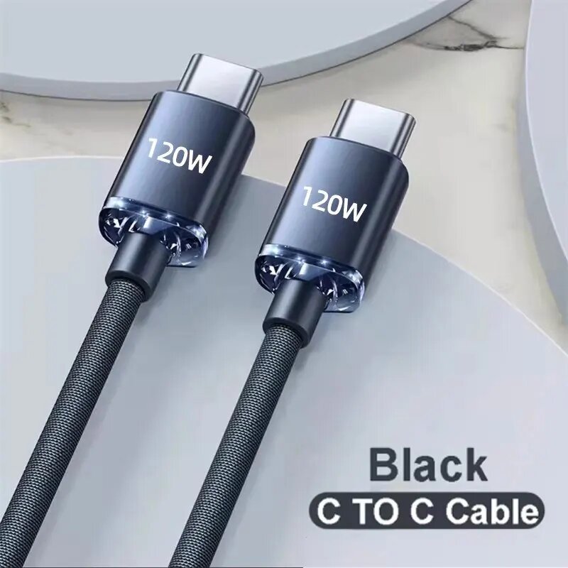 Кабель на USB-C 120 Вт PD 1.5m black
