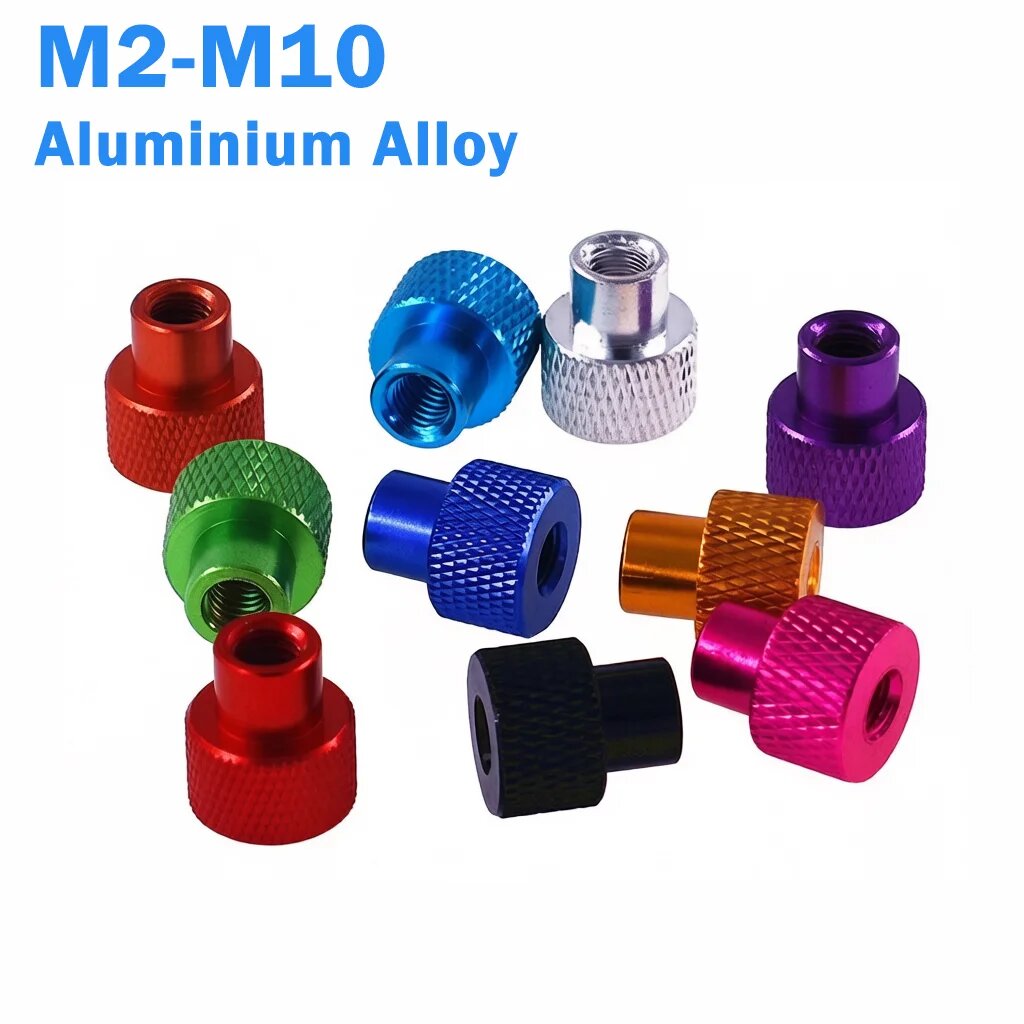 Цветные гайки-барашки из алюминия M2-M10 M6-1pcs, Черный, Black