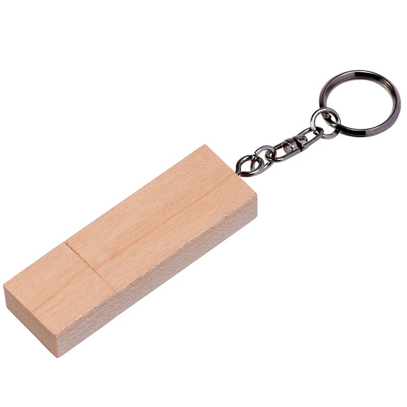 USB-флешка JASTER 16 ГБ, 32 ГБ, 64 ГБ, 128 ГБ, деревянная Бежевый, 128MB (Not GB), Maple with chain