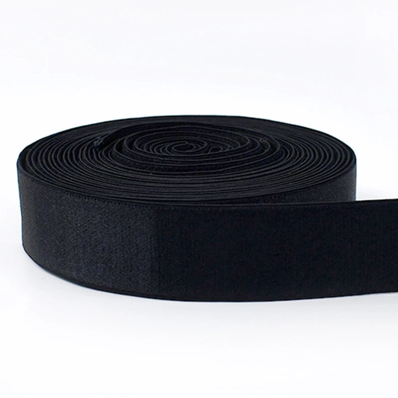 Эластичная нейлоновая лента Meetee 6-30 мм 20mm, Черный, Black, 20Meters