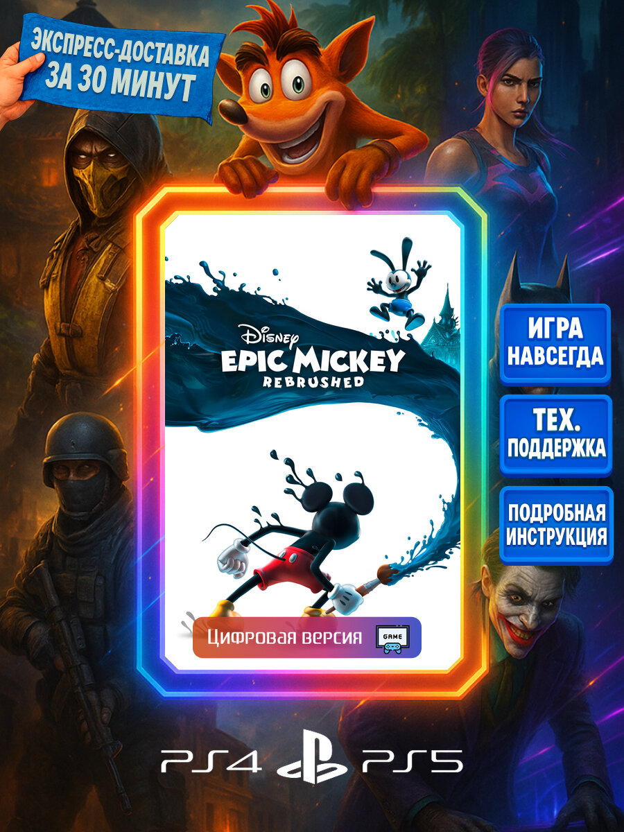 Disney Epic Mickey: Rebrushed PS4/PS5 | Моментальная доставка | Английский язык | Боевики