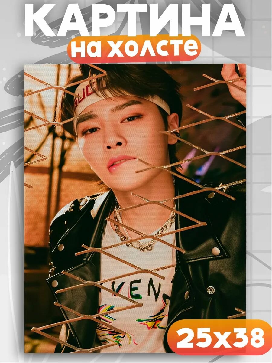 Картина на стену Ай Эн Stray kids кпоп, на подрамнике, 1шт, 38х25 размер.