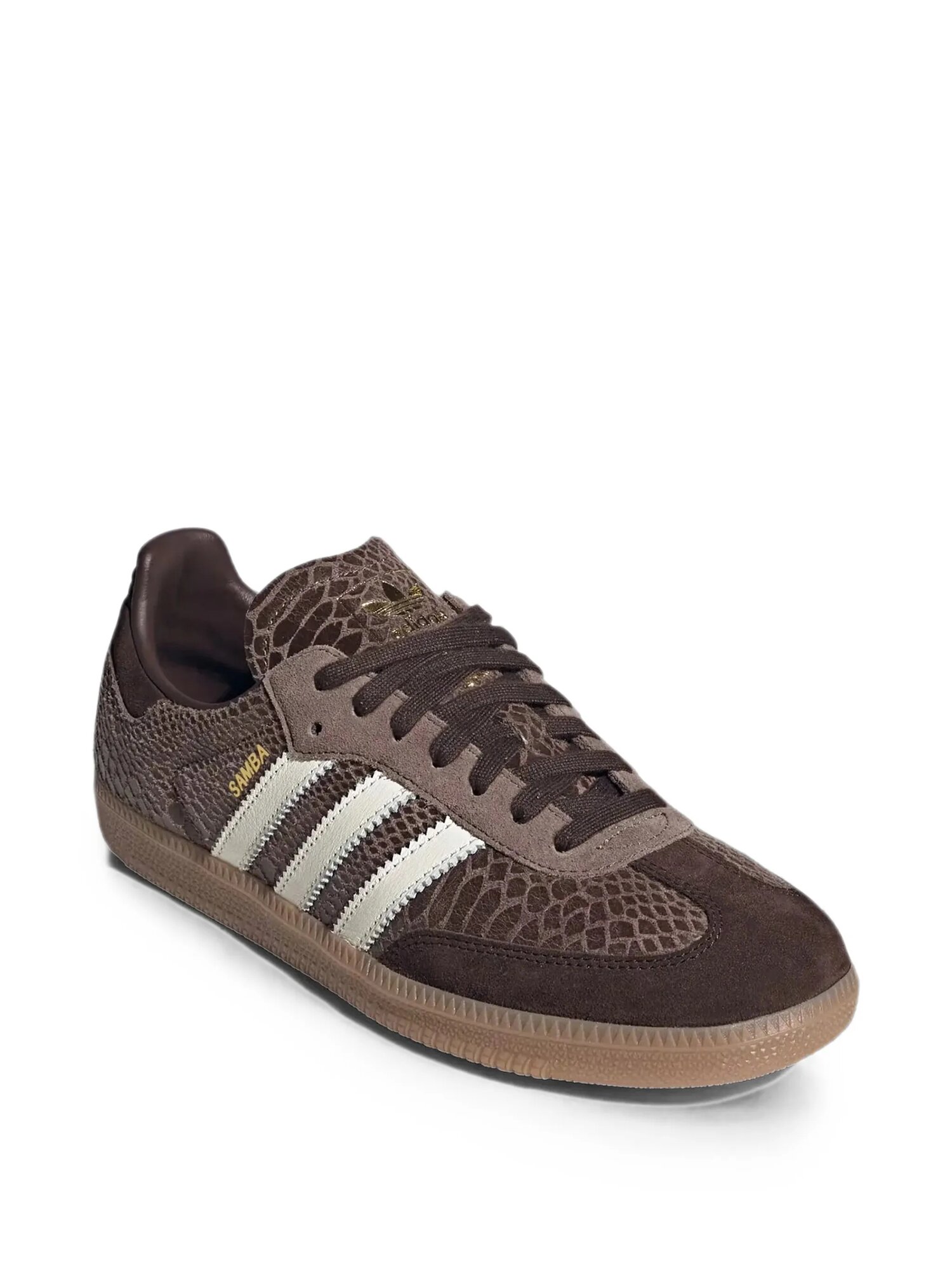 Кроссовки adidas Samba snakeskin-effect sneakers, размер 6.5 US, brown — фото 1