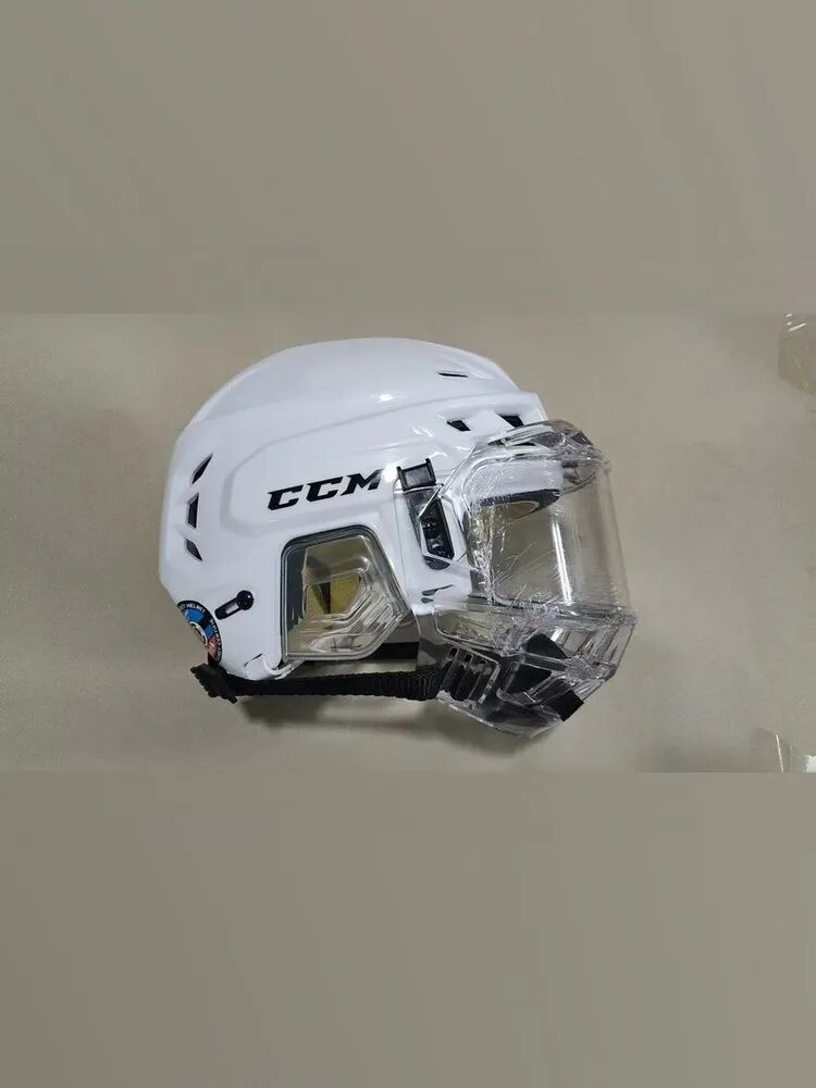 Шлем хоккейный защитный CCM, размер: 58-62, белый, для взрослых