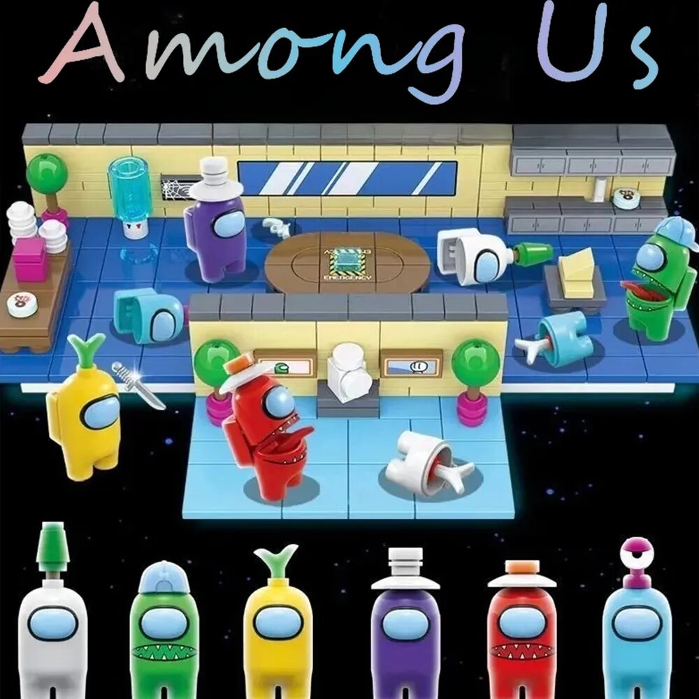 Фигурка Among Us, 16 шт, ABS пластик, для мальчиков и девочек, конструктор — фото 1