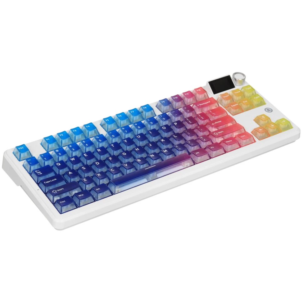 Клавиатура проводная + беспроводная Ajazz MK87 Pro, [MK87PRO-L42], белый, голубой, желтый, фиолетовый