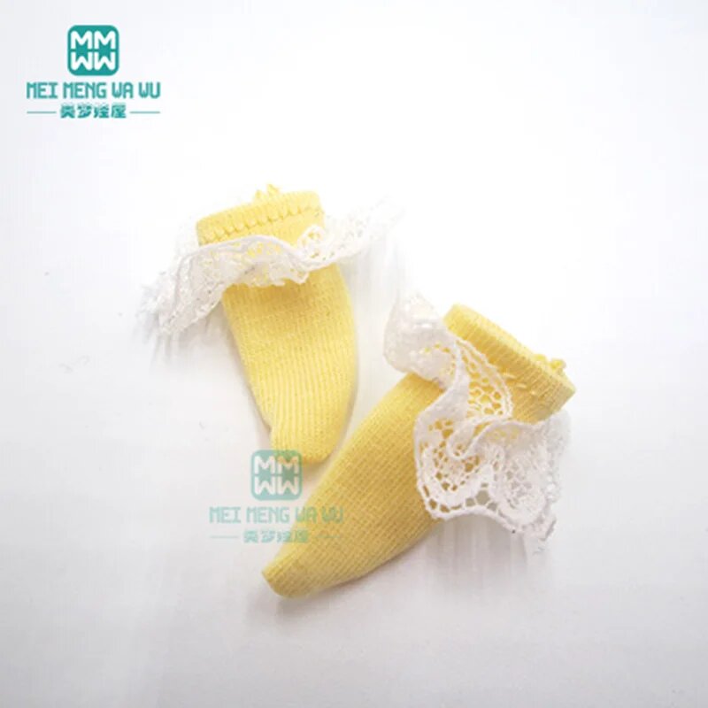 Кружевные носки для куклы Blyth Светло-желтый, XB--XW--004--L