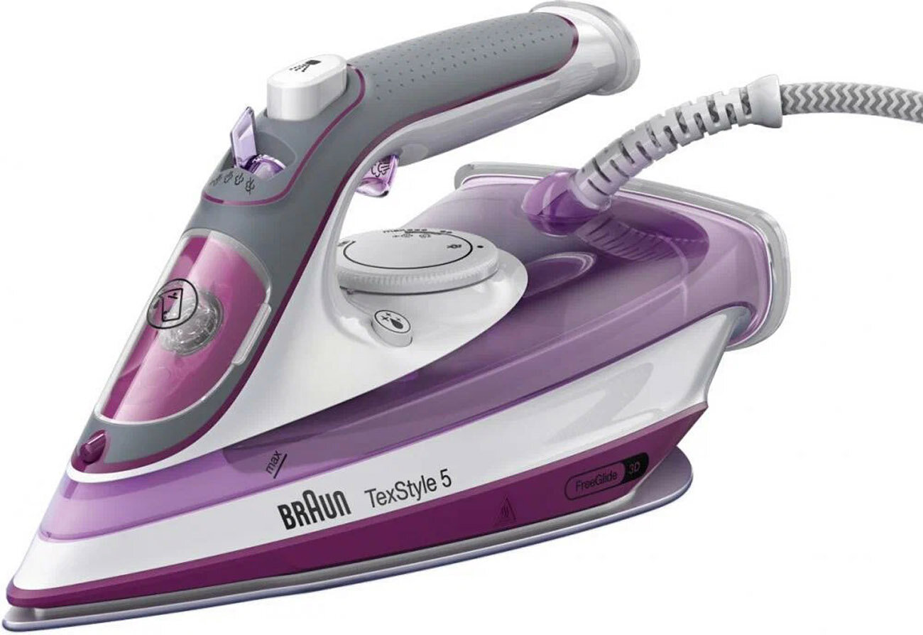 Утюг Braun SI5037. VI фиолетовый, 2700 Вт SuperCeramic, 300мл