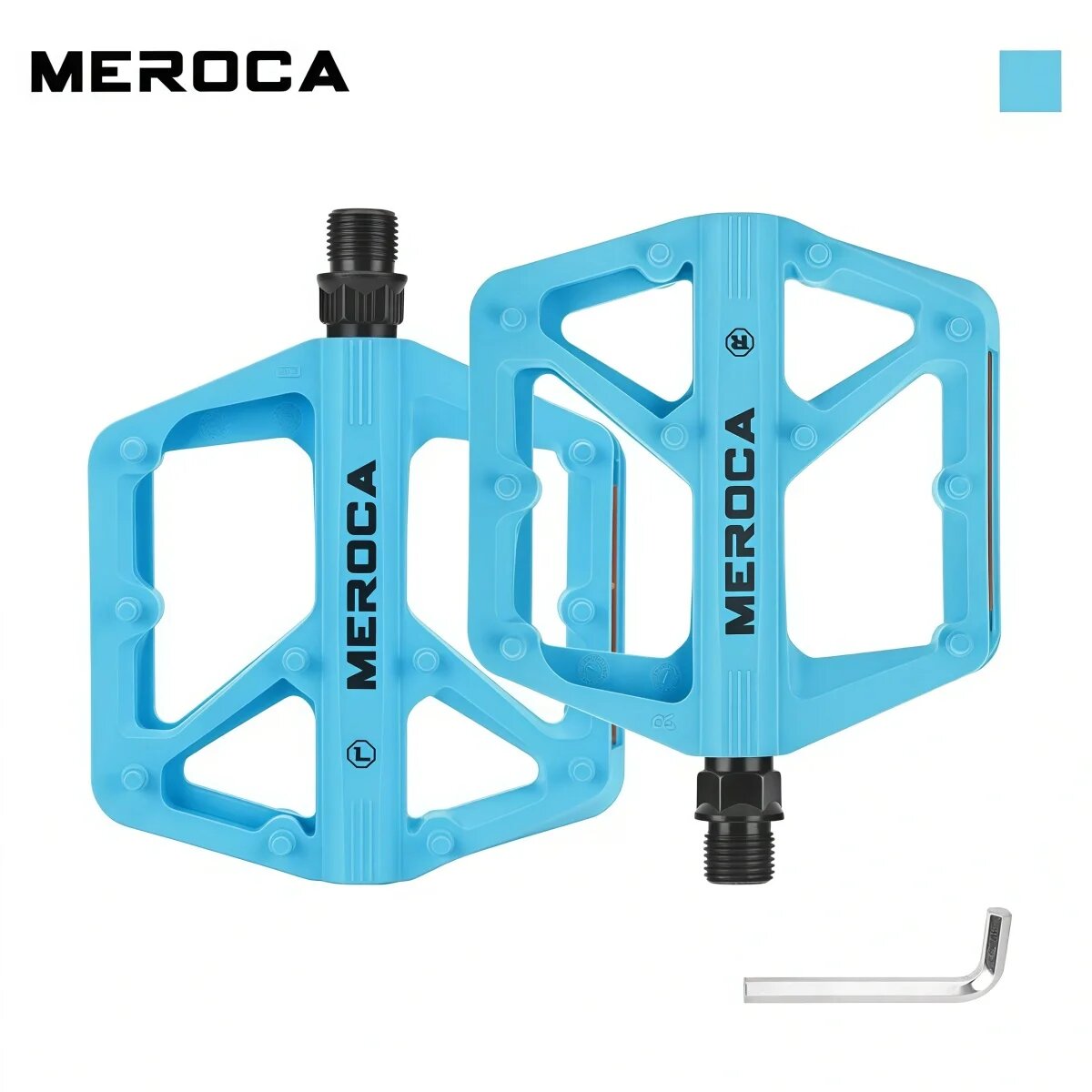 MEROCA Педали для горного велосипеда платформенные синие Голубой, Blue