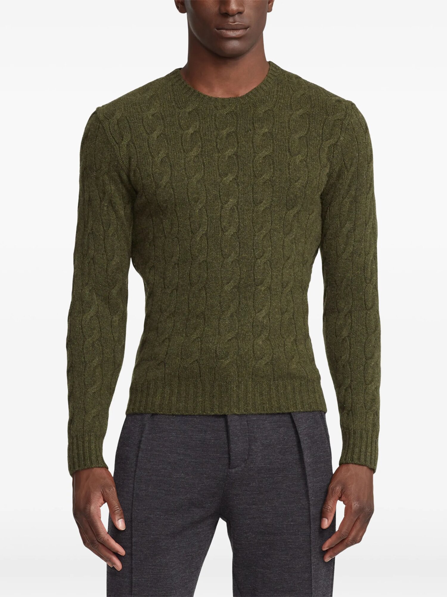Свитер Polo Ralph Lauren Cable-knit sweater, размер 56, , green — фото 1