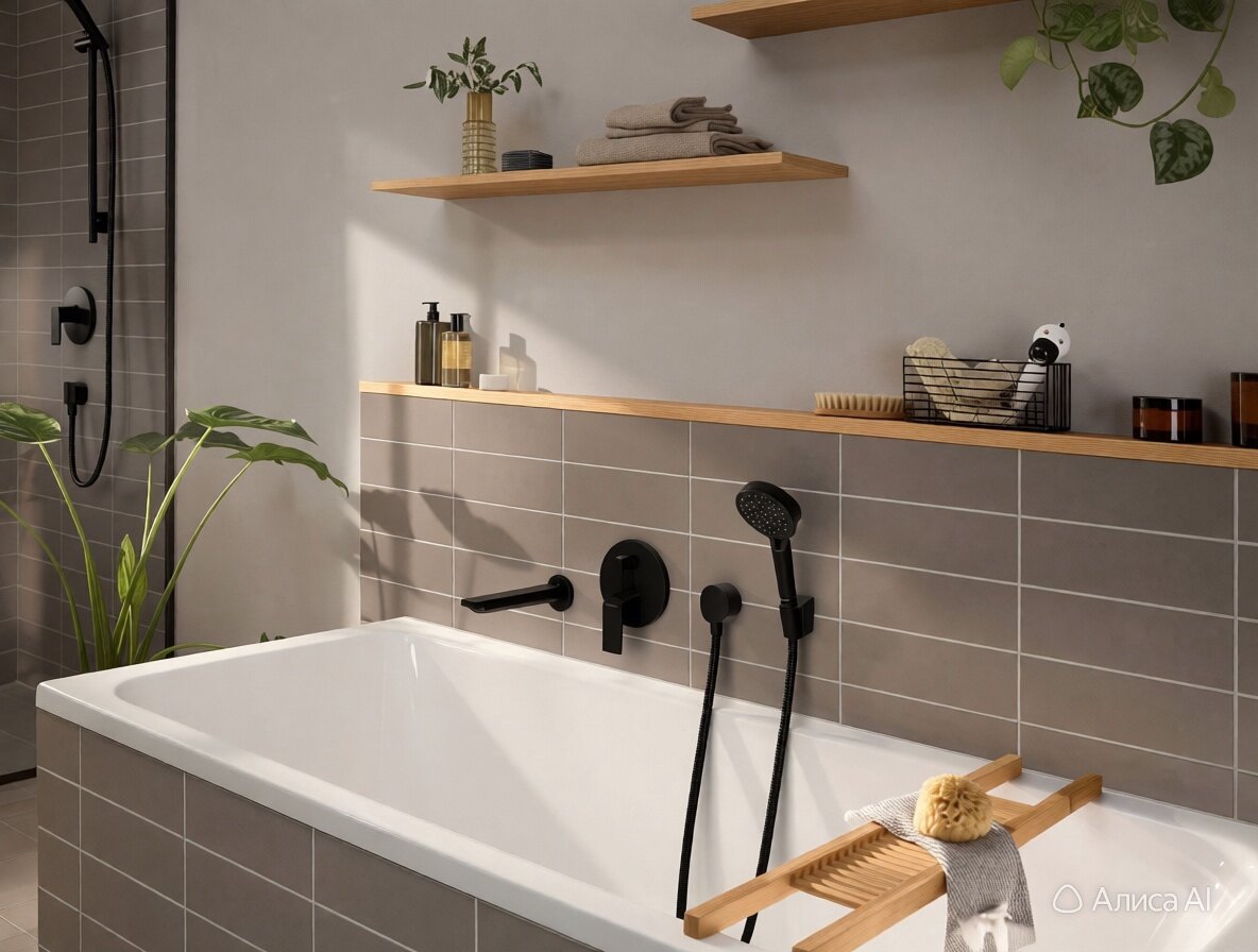 Смеситель для душа Hansgrohe Rebris 72468670, цвет черный, керамический картридж