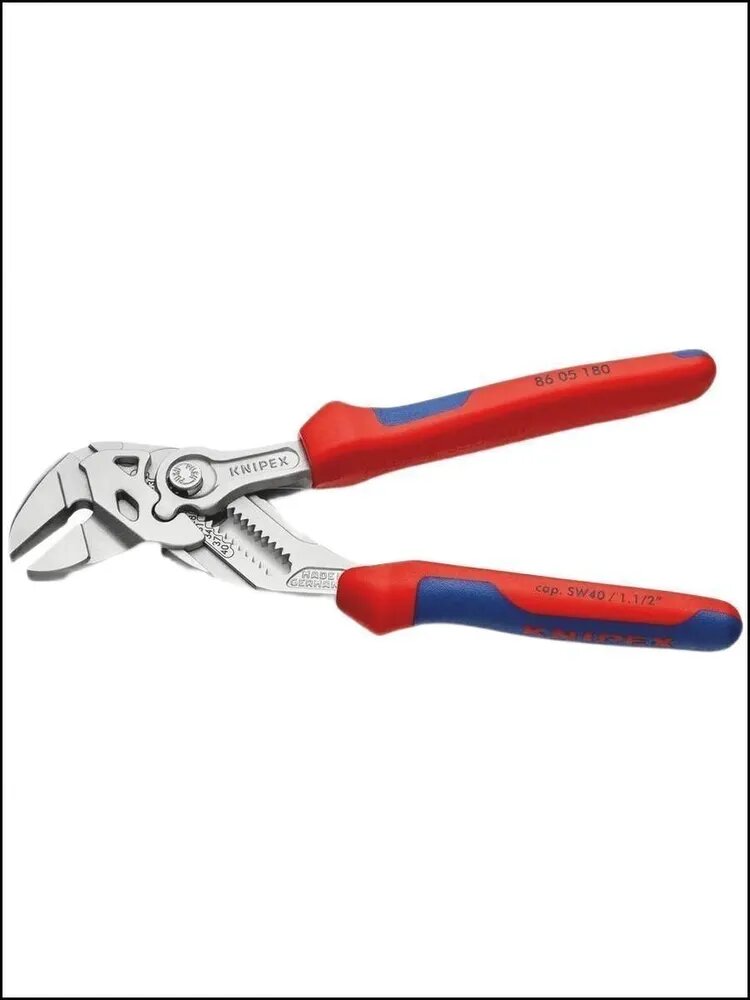 Эксклюзивные хромированные клещи KNIPEX 8605150 с регулируемым зевом 27 мм и длиной 180 мм