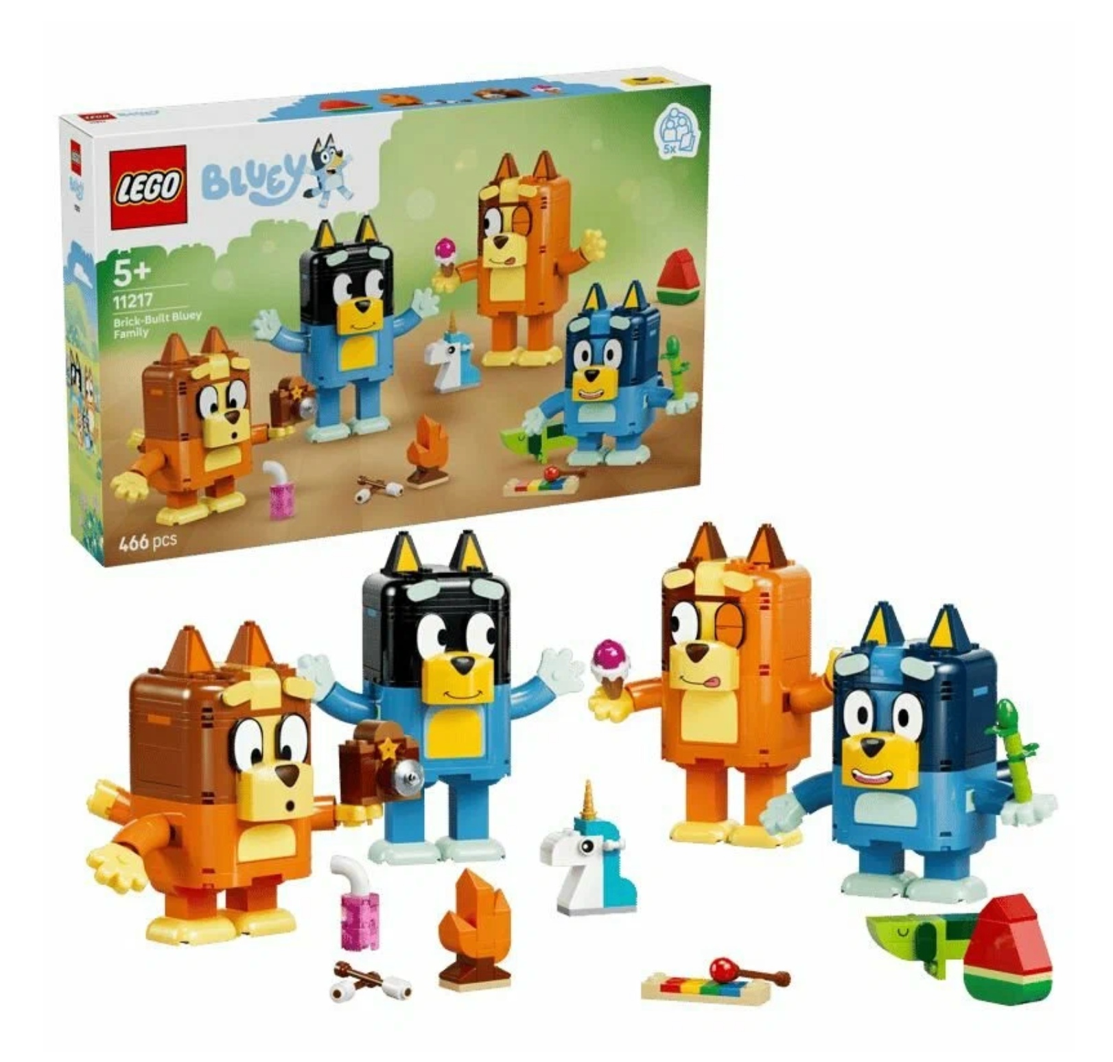Конструктор LEGO Bluey 11217 Семейство Блю, лего 466 деталей