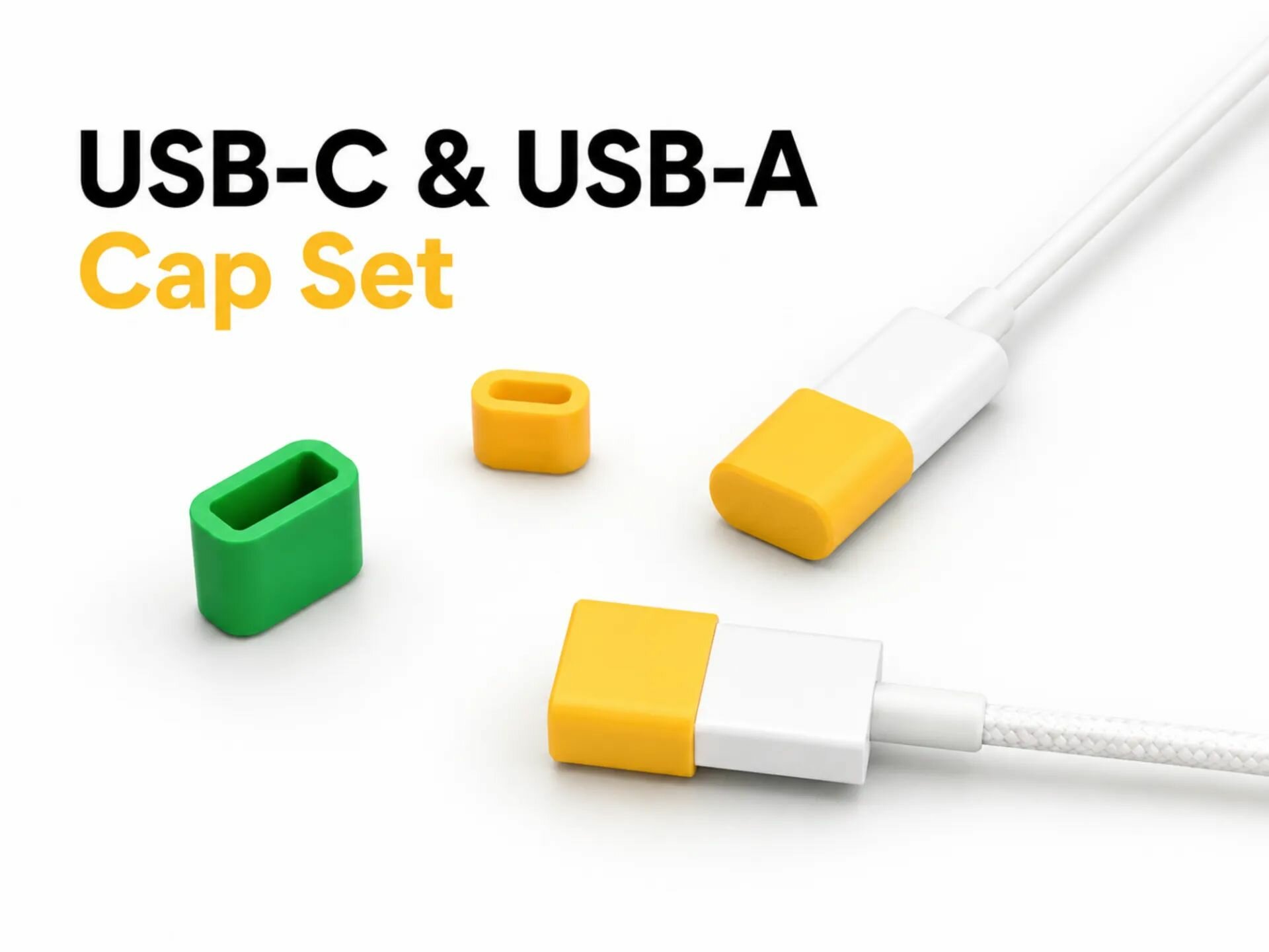 Набор защитных колпачков для кабелей USB-C и USB-A (7 шт)