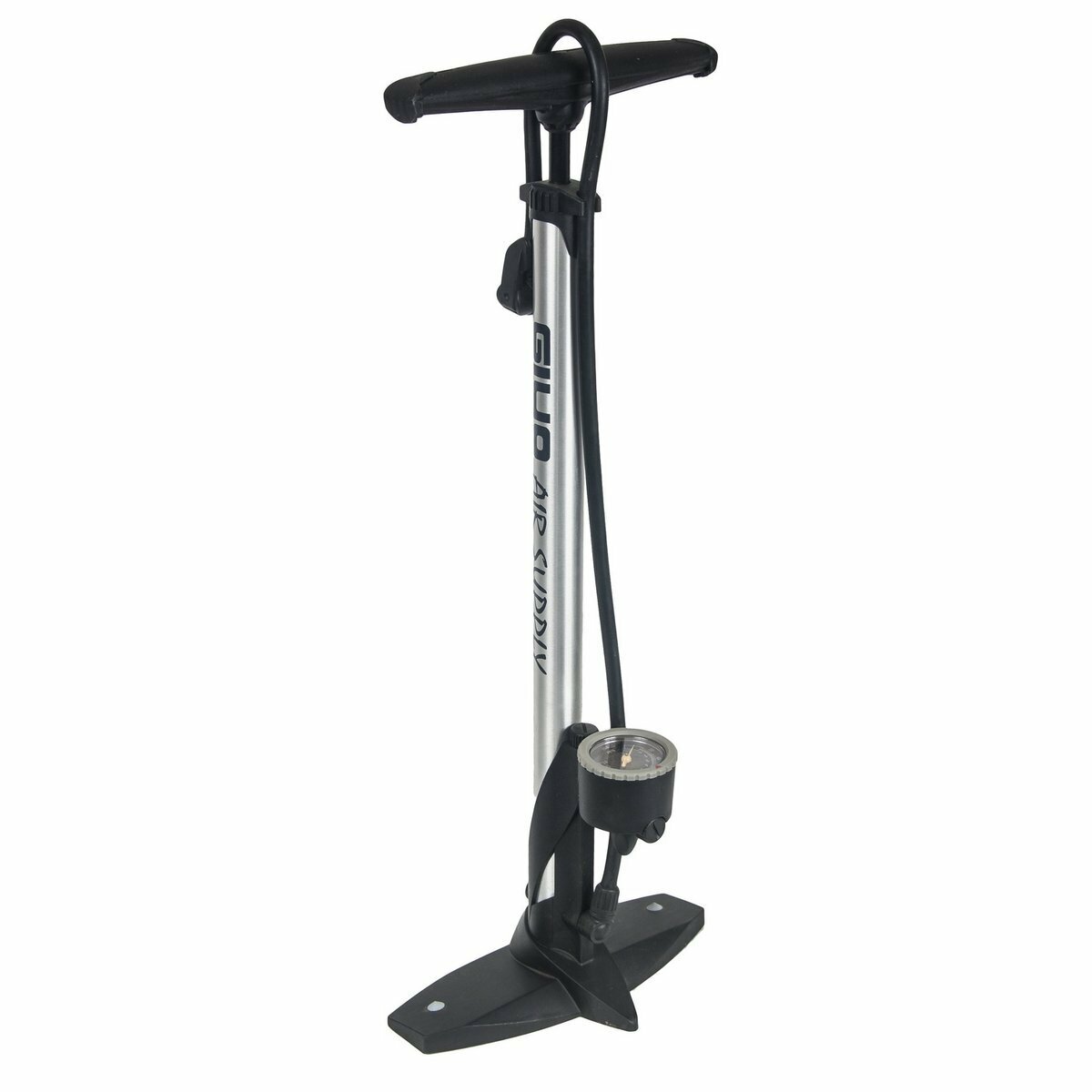 Насос для велосипеда GIYO GF31P напольный алюминиевый, 11 атм/160psi, манометр, авто/вело ниппель