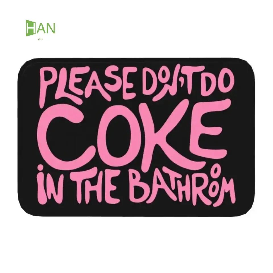 Противоскользящий коврик в ванную Please Dont Do Coke In The Bathroom, розовый, 2 штуки эксклюзивный набор