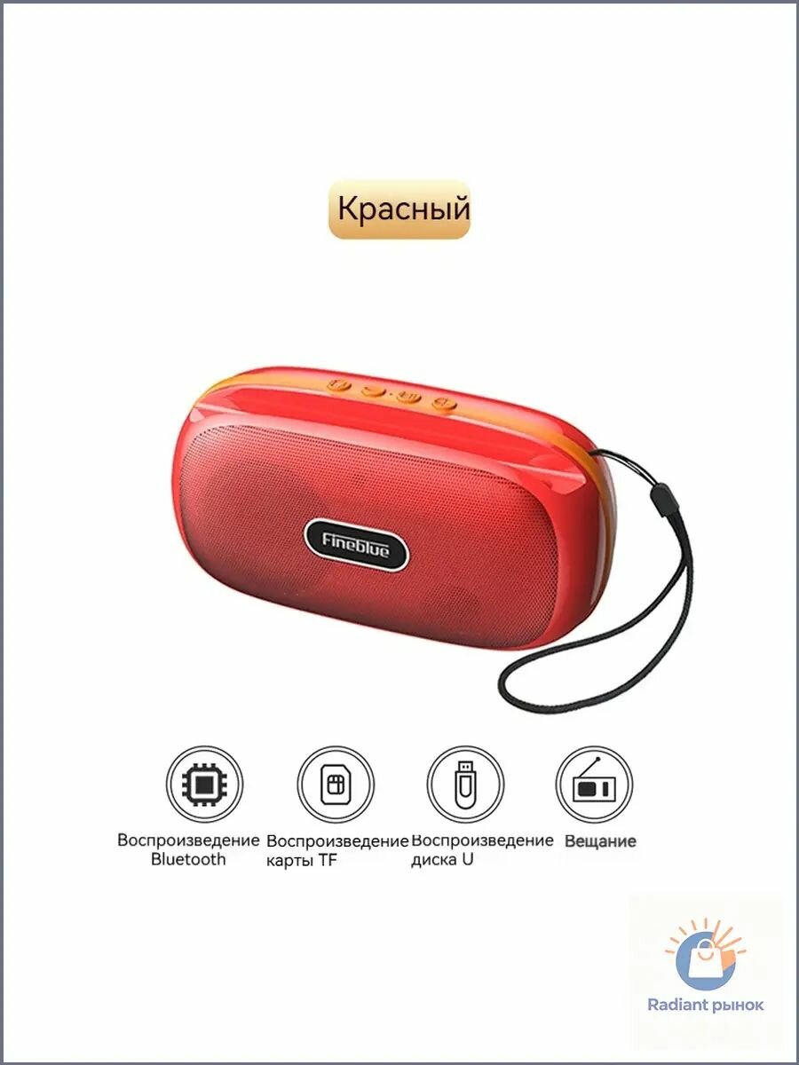 Fineblue ML100 Многофункциональный портативный беспроводной Bluetooth_аудиосистема для наружного использования с функцией радиовещания и USB_прослушивания музыки.