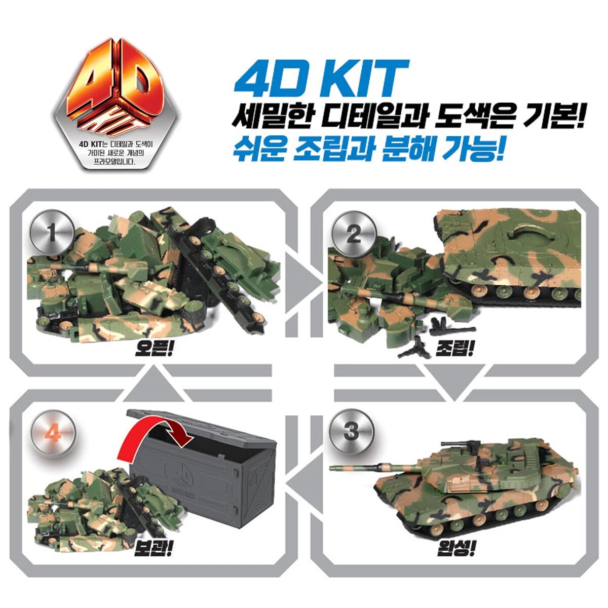 Модель танка K1A2 Academy 4D KIT — фото 1