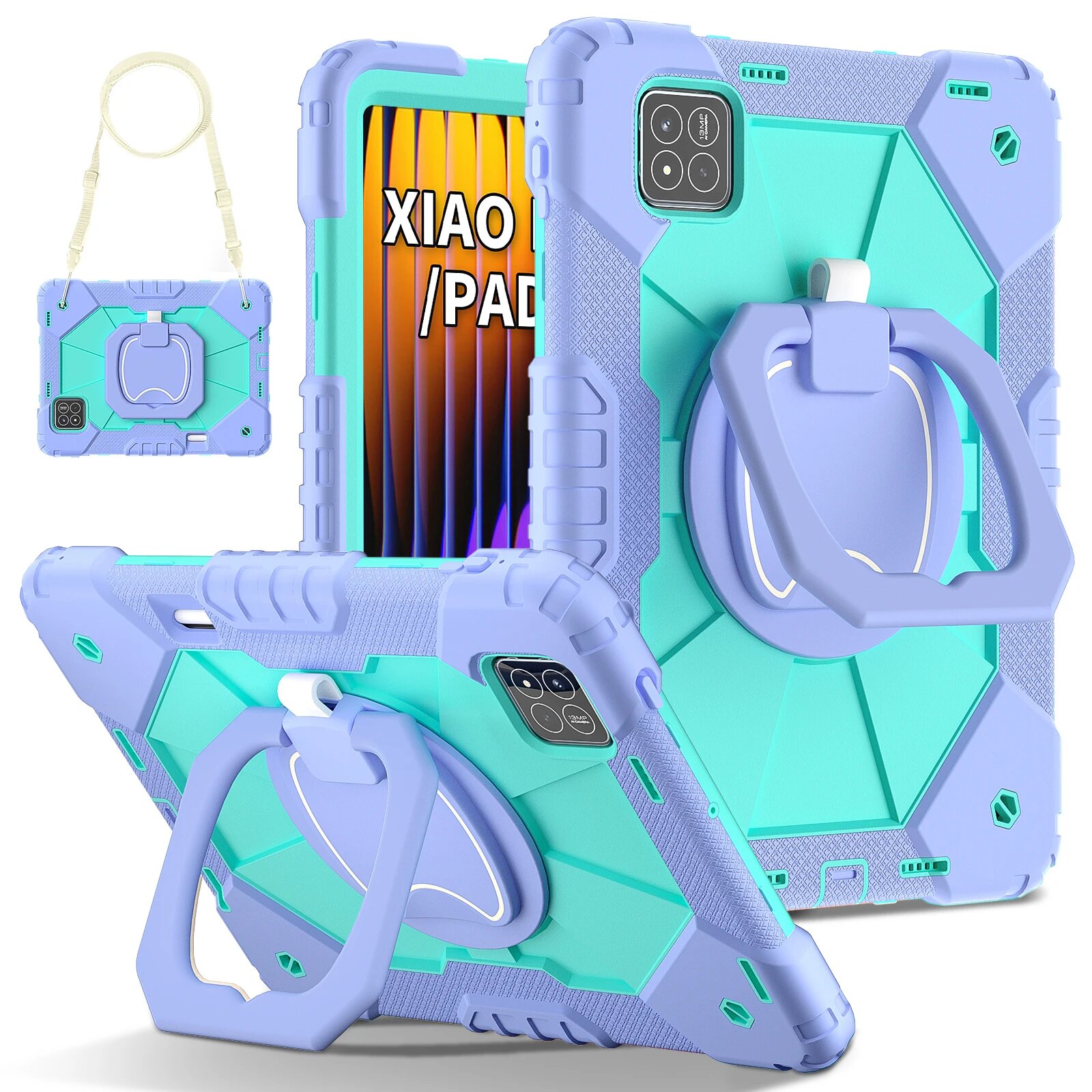 Защитный чехол для Xiaomi Pad 7 11,2 дюйма Xiaomi Pad 7 11.2, Purple MintGreen