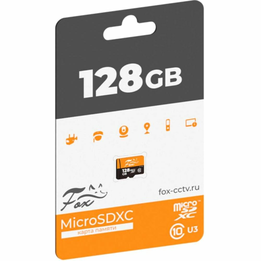 Флеш-карта памяти FOX формат microSDXC, 128 ГБ, класс 10 FX-SD128GB — фото 1