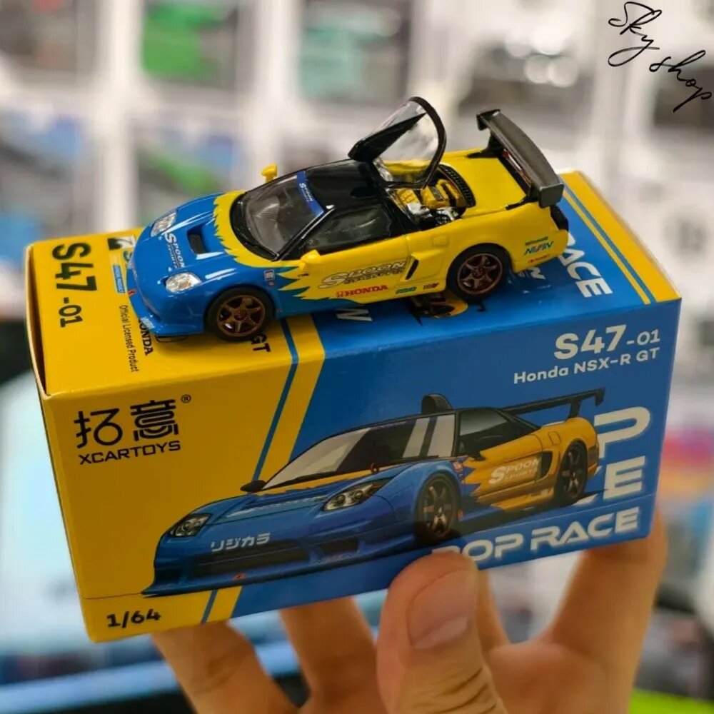 Машинка Pop Race 1:64 Honda SPOON NSX-R GT, металл, 7 см