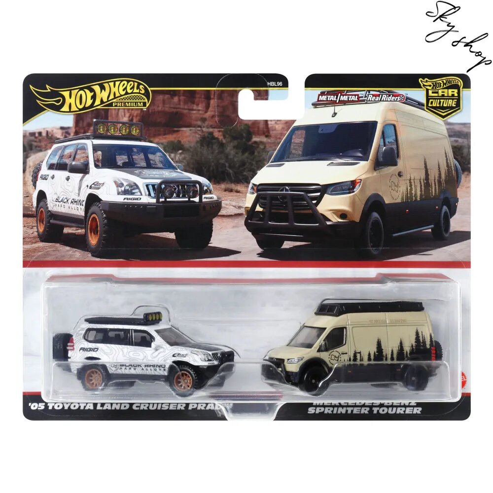 Машинка Hot Wheels Premium Culture Circuit 1:64 2-Pack - '05 Toyota Land Cruiser Prado & Mercedes Benz Sprinter Tourer
