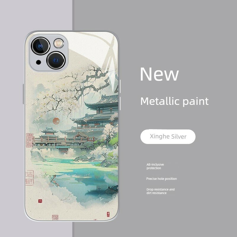 Чехол-защита для iPhone 17 Pro Max с жидким стеклом Звёздно-серебристый
