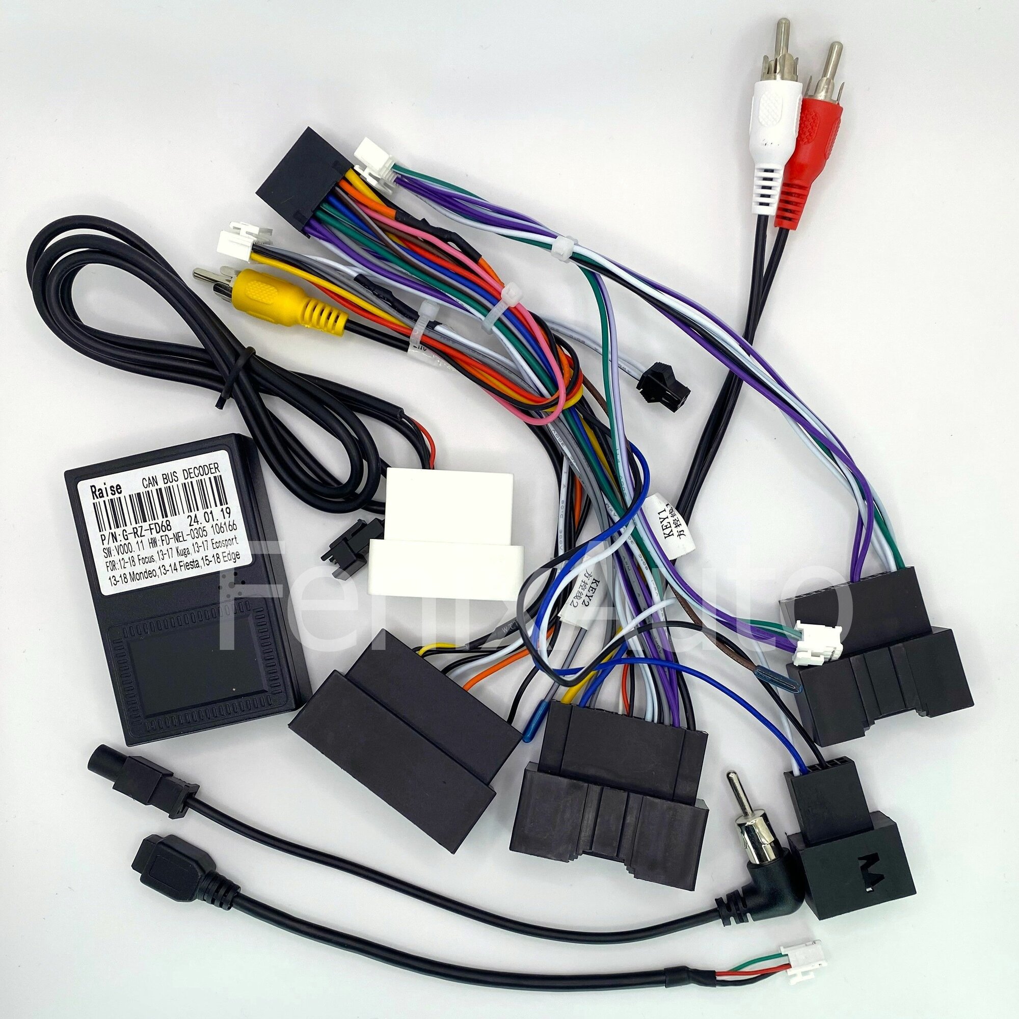 Разъем-переходник 16 pin с Canbus для Android магнитолы в Ford Kuga 2 / Tourneo Custom (2012+) и др.