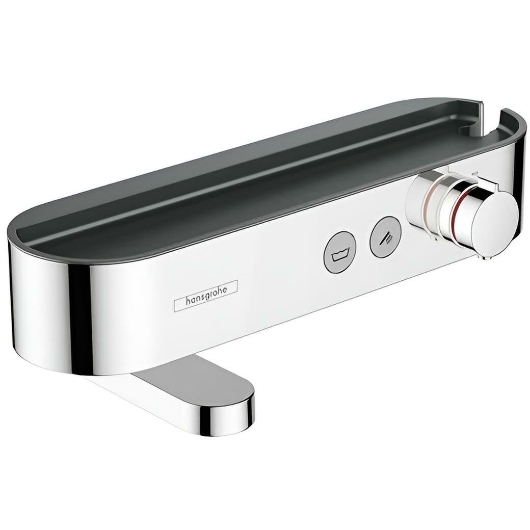 Смеситель Hansgrohe ShowerTable для ванны, настенный, термостатический, с полочкой, цвет: хром 24340000