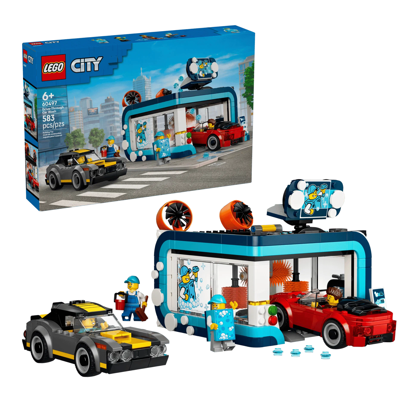 Конструктор LEGO City 60497 Выездная автомойка, разноцветный, 583 дет.