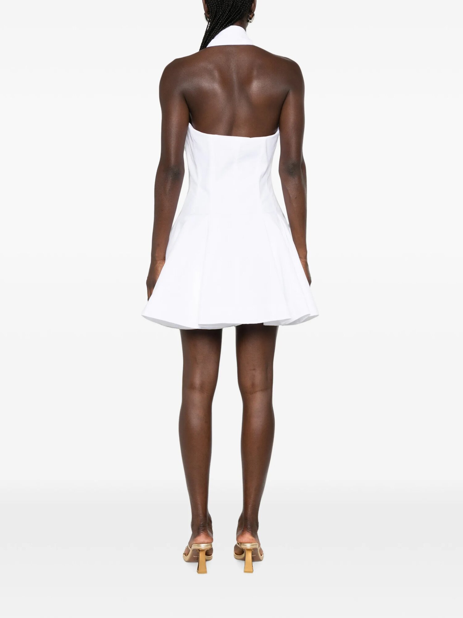 Платье BALMAIN Buttoned poplin dress, размер 38, white — фото 1