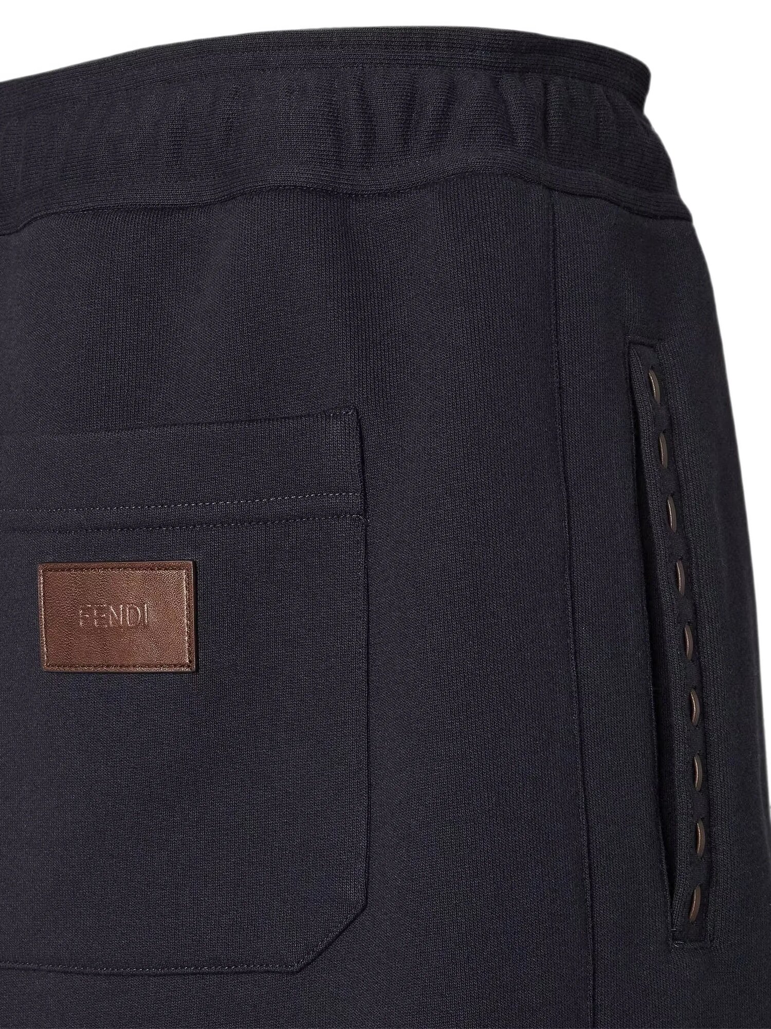 Шорты FENDI Logo-patch drawstring shorts, размер 48, синий — фото 1