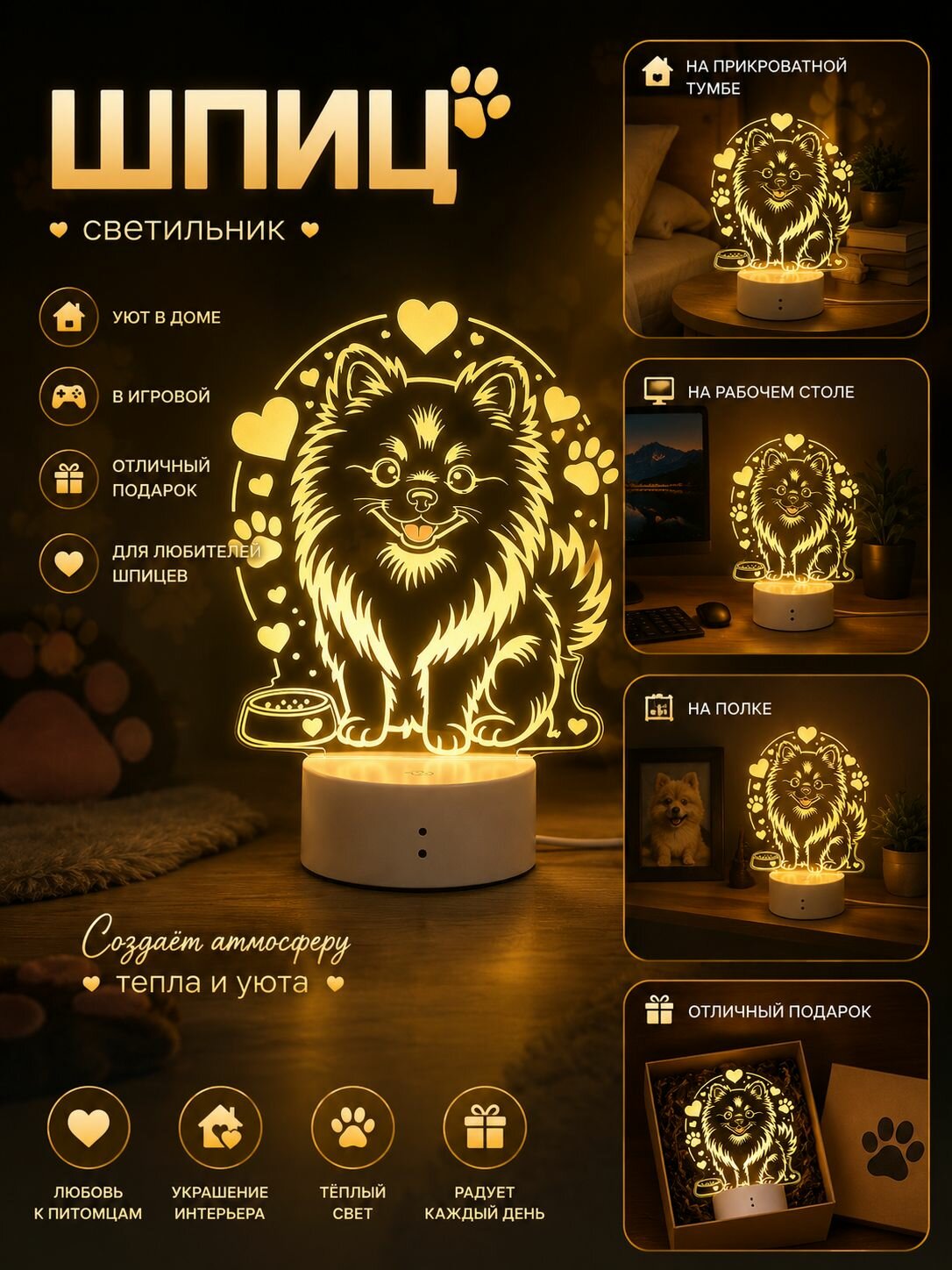 3D-Светильник Шпиц