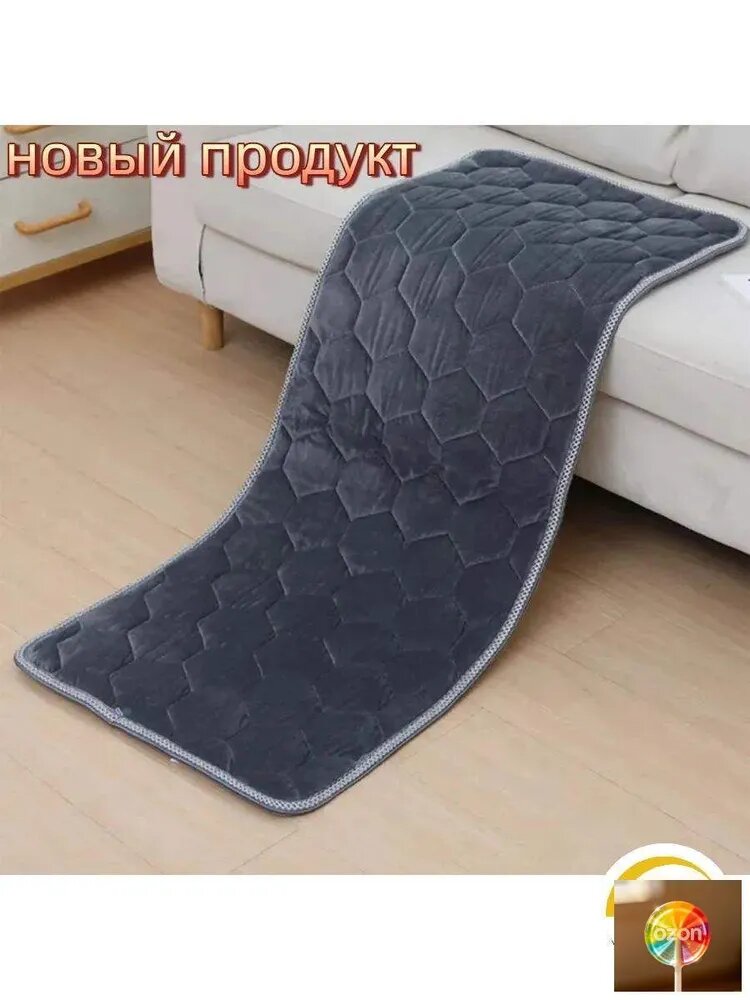 Подушка на стул mzm-20260508120829129 50x100 см, темно-серая, велюр искусственный