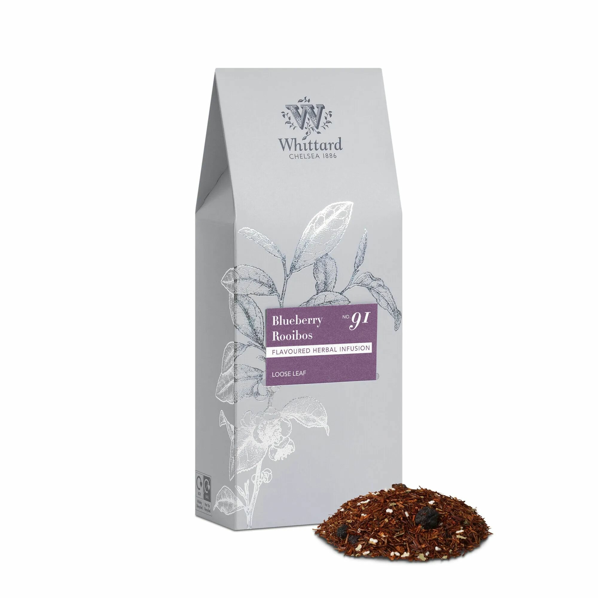 Whittard of Chelsea 1886 Травяной настой со вкусом черники и ройбуша Blueberry Rooibos Flavoured Herbal Infusion 100г
