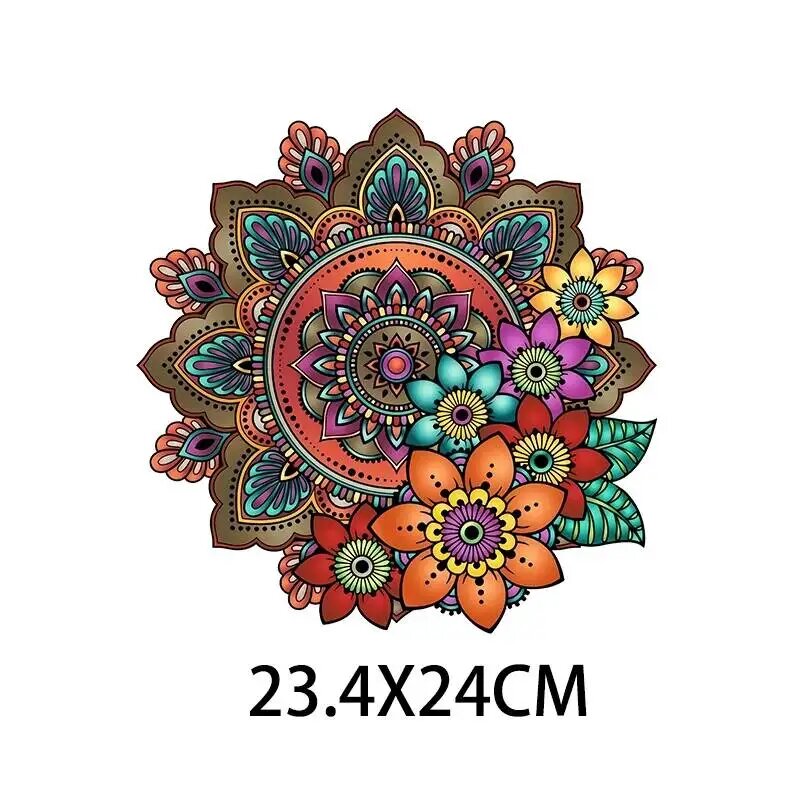 Термонаклейка Мандала Цветы, 23.4x24см, TH2528-7