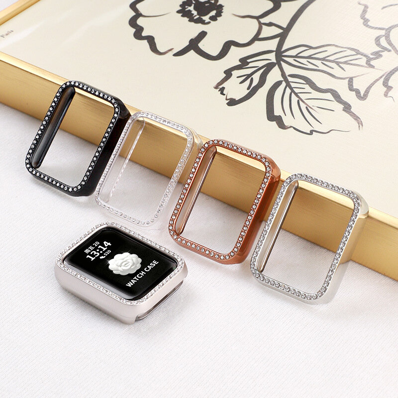 Однорядная стразовая вырезная защитная крышка для Xiaomi Band 9 Pro Серебристый ПК-материал антицарапинная конструкция