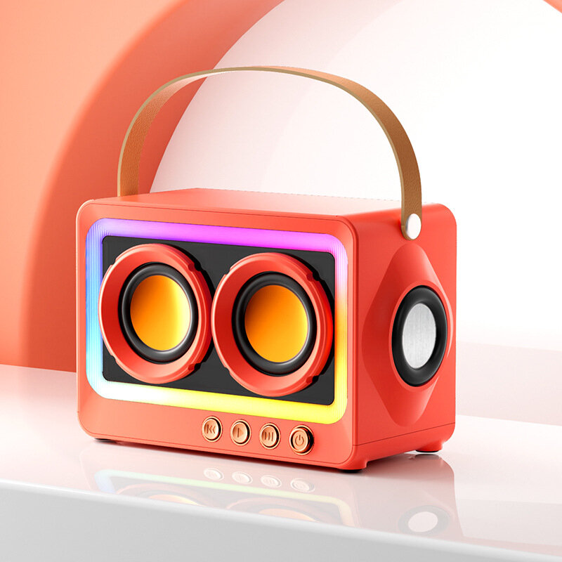 Мини-портативный беспроводной динамик с RGB-подсветкой, слотом для карты, воспроизведением через USB и связью TWS для