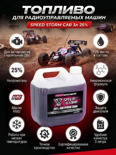 Топливо для радиоуправляемых машин Speed Storm Car 3л 25% - SSC-25-3