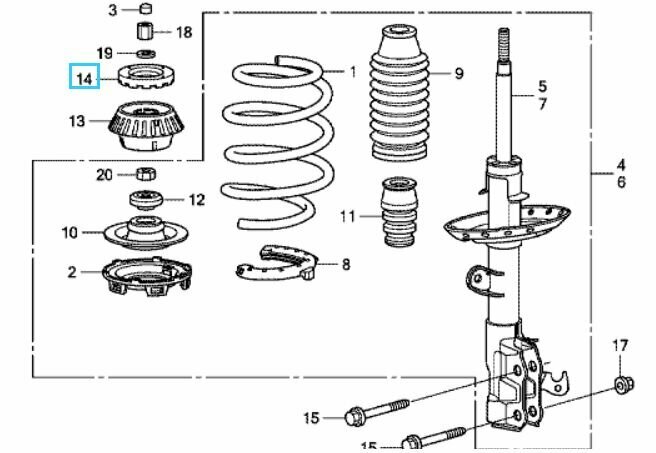 Комп. демпфера, стопор отдачи; Артикул Honda: 51925TF0005 (Оригинал)