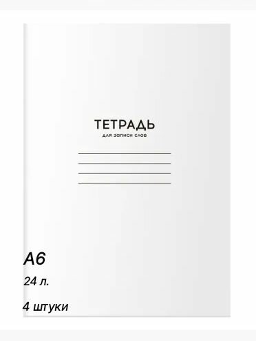 Тетрадь BG "Иностранные слова", для записи, А6, 24 л, мелованный картон, 4 шт.