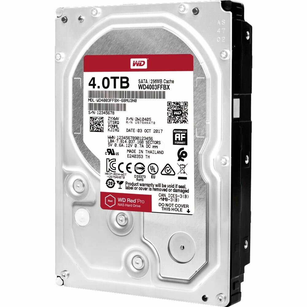 Жесткий диск WD Red Pro WD4003FFBX 4ТБ 3,5" 7200RPM 256MB (SATA-III) NAS 3.5