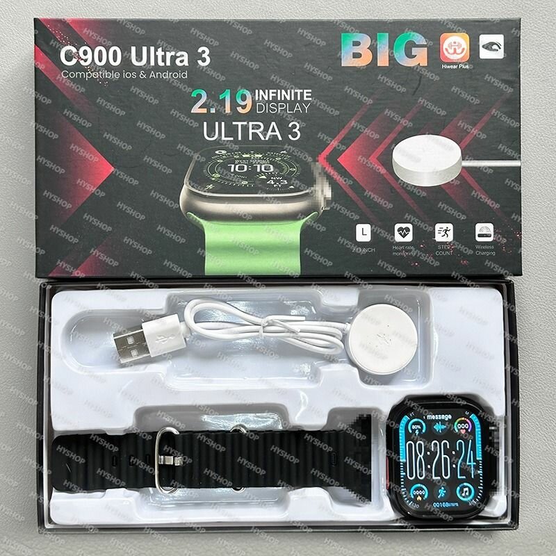 Смарт-часы C900Ultra3, 42mm, C900Ultra3 Black
