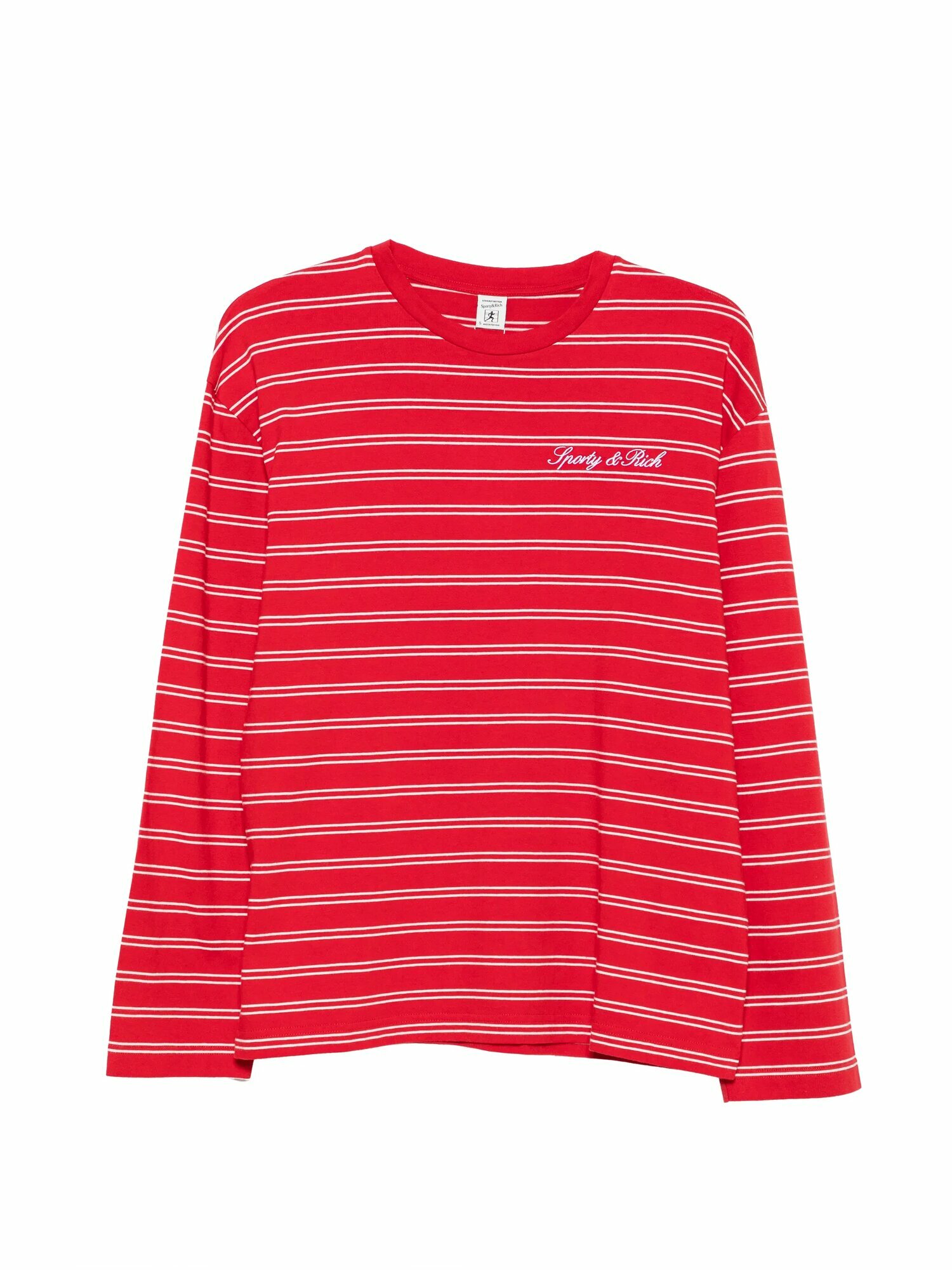 Футболка Striped logo-embroidered long-sleeve cotton T-shirt